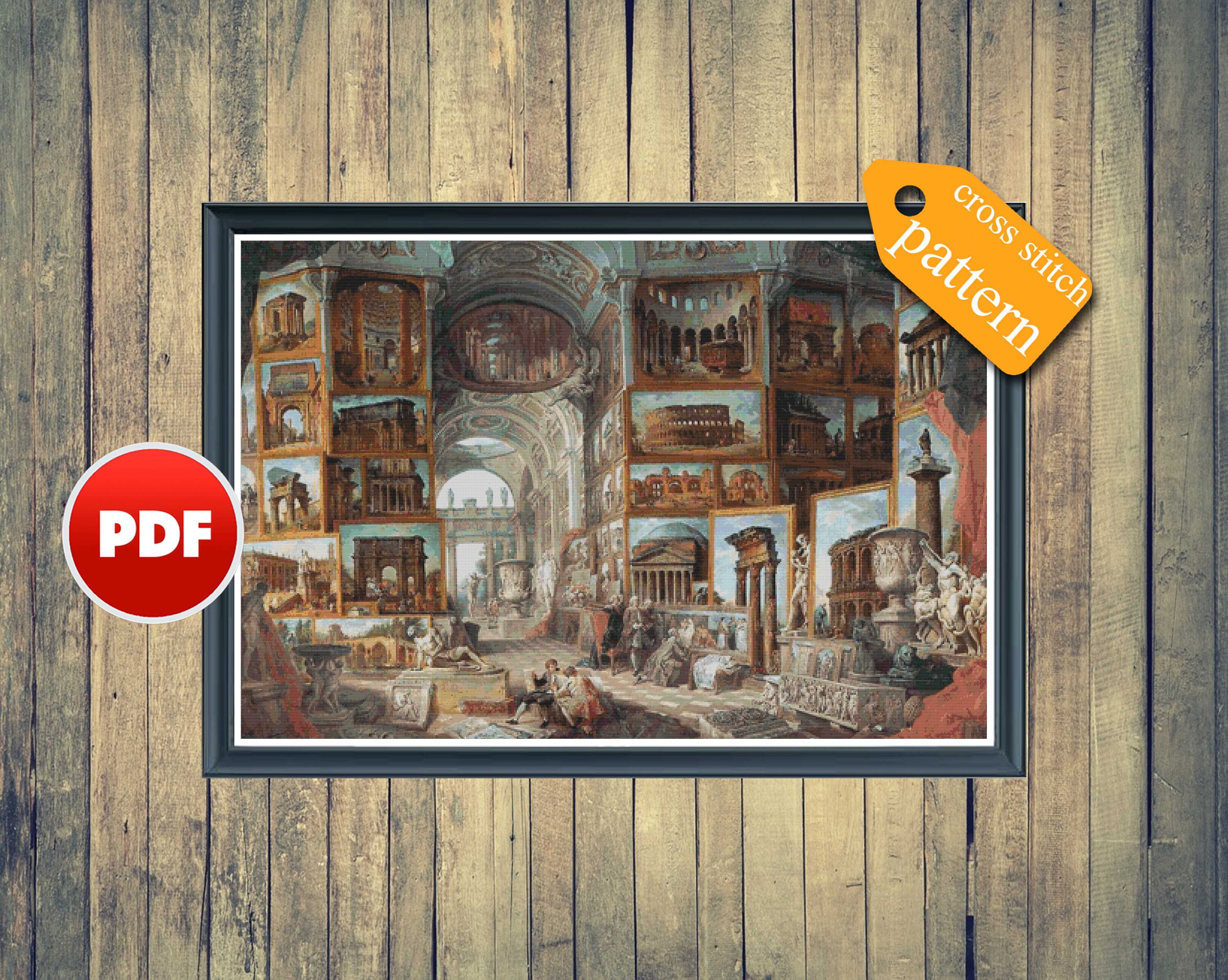 PDF Ancient Rome Cross Stitch Pattern Giovanni Paolo Pannini - Etsy