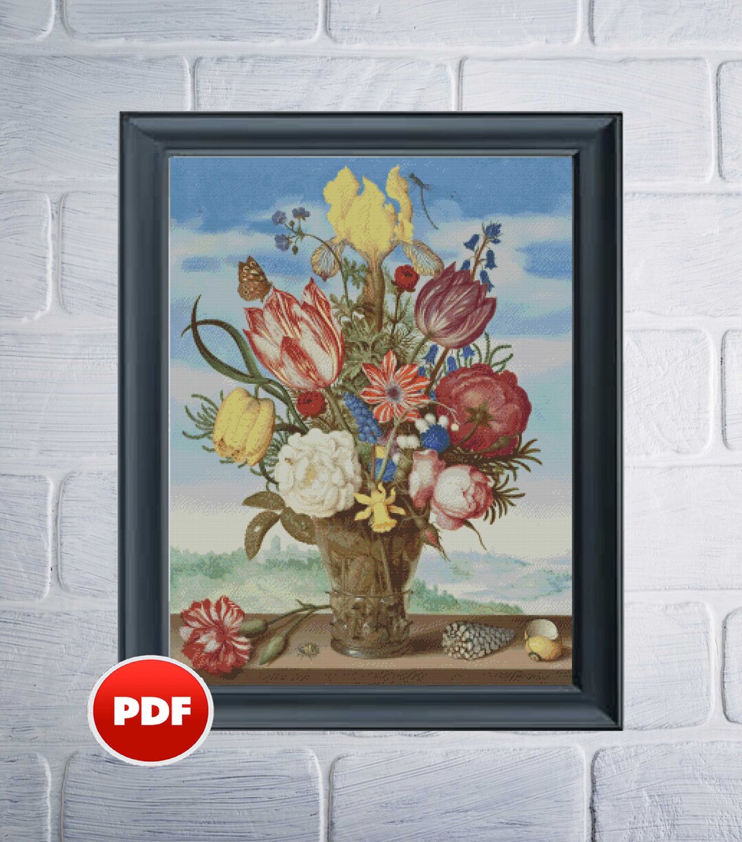 PDF Still Life Cross Stitch Pattern Ambrosius Bosschaert De Oude Cross ...