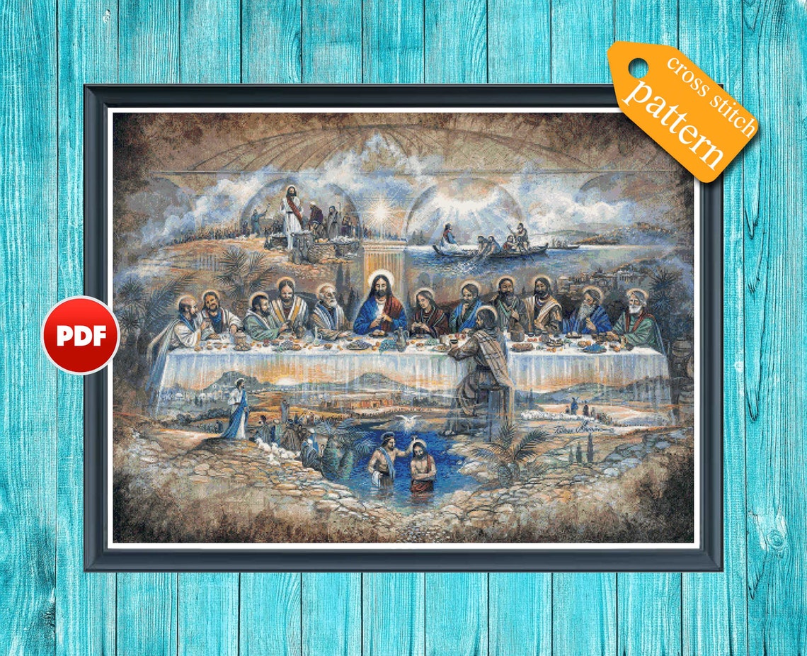 PDF Last Supper Cross Stitch Pattern Religious Cross Stitch - Etsy