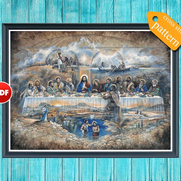 Last Supper Cross Stitch - Etsy