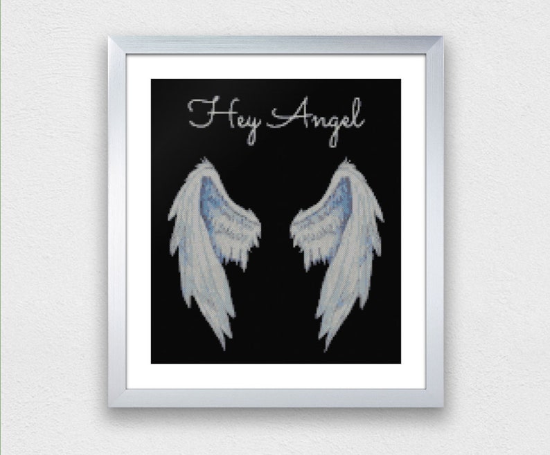 PDF Angel Wings Cross Stitch Patern Angel Cross Stitch Pattern Black ...