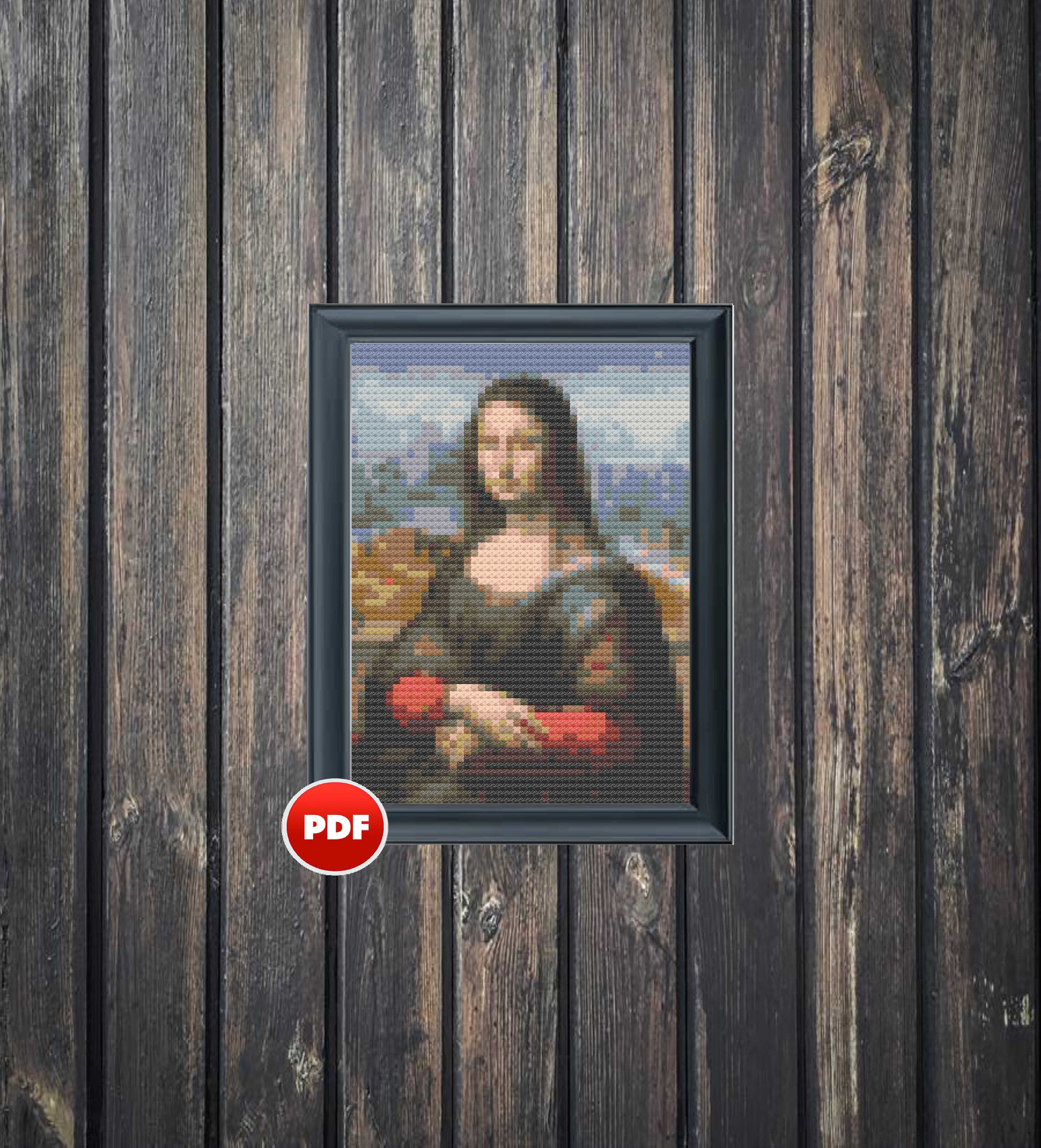 PDF Mini Mona Lisa Cross Stitch Pattern Leonardo Da Vinci Paintings ...