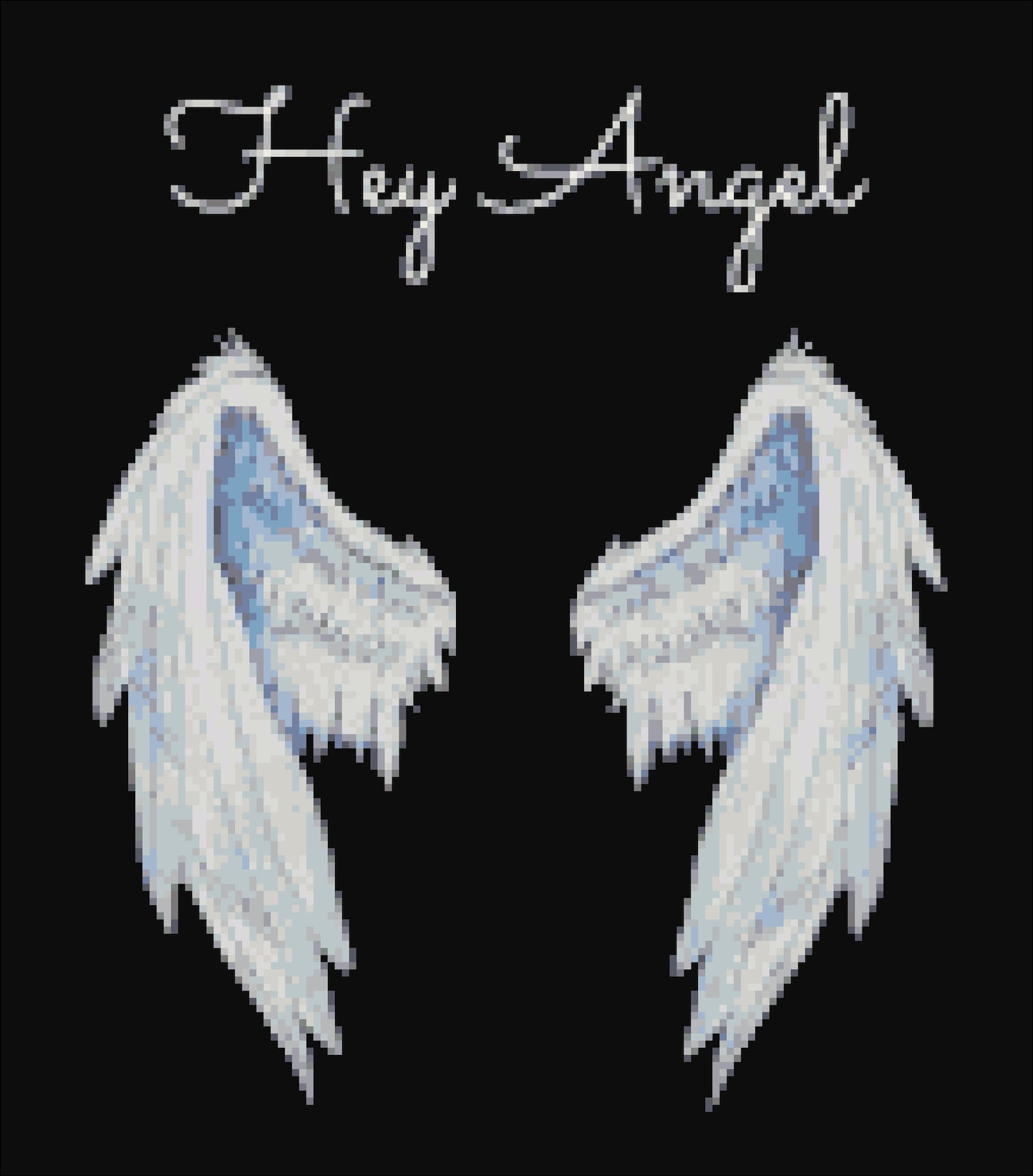 PDF Angel Wings Cross Stitch Patern Angel Cross Stitch Pattern Black ...