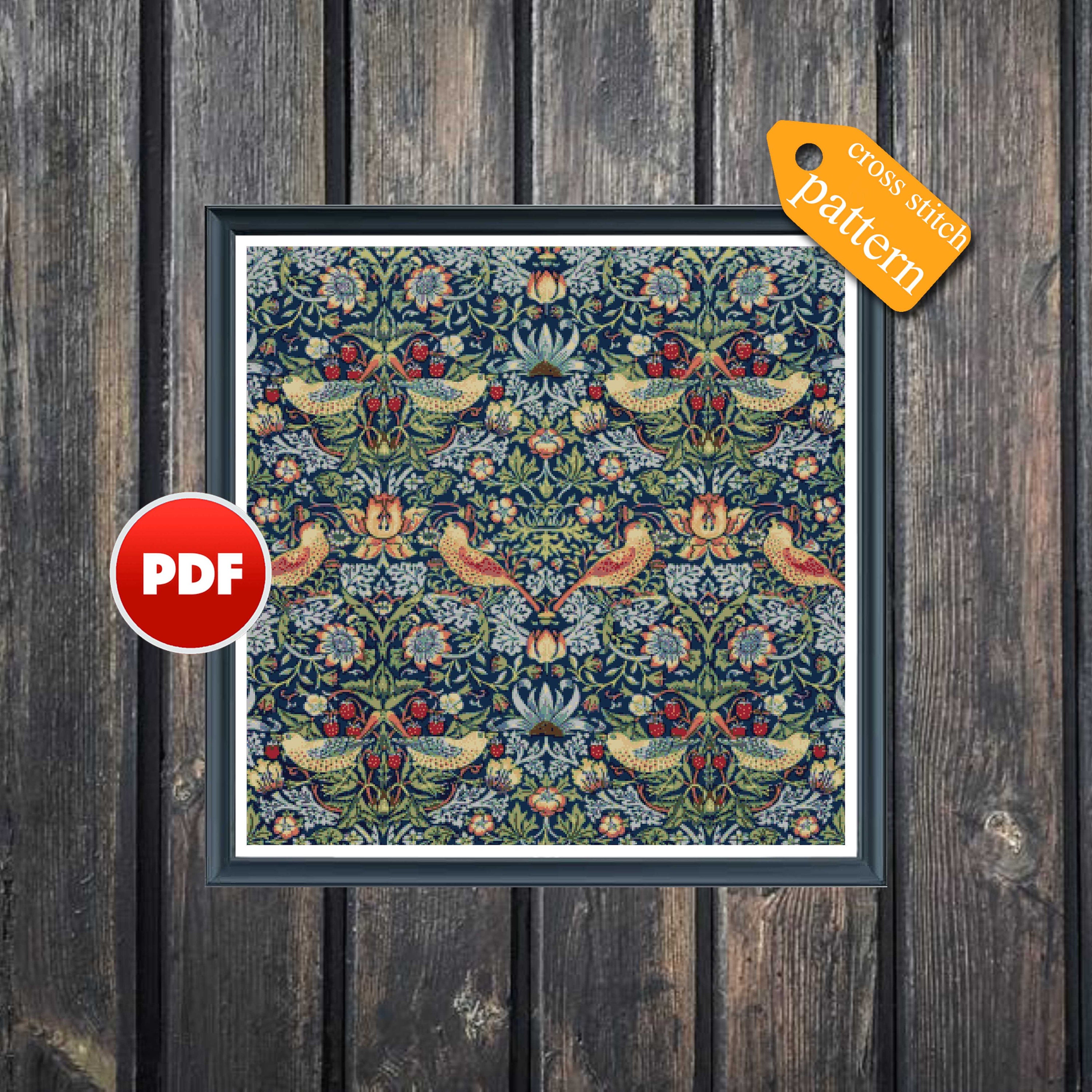 PDF William Morris Strawberry Thief Cross Stitch Pattern PDF Full ...