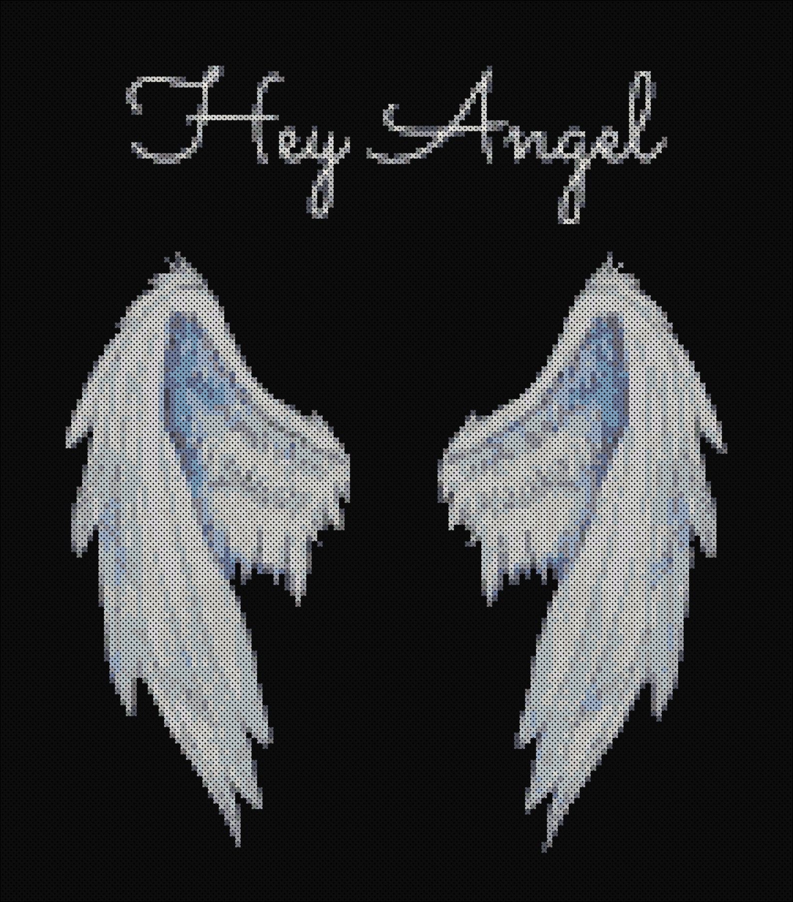 PDF Angel Wings Cross Stitch Patern Angel Cross Stitch Pattern Black ...