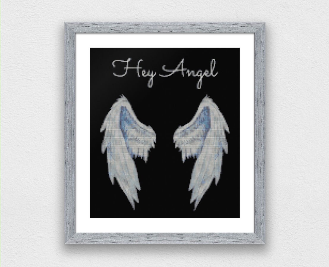 PDF Angel Wings Cross Stitch Patern Angel Cross Stitch Pattern Black ...
