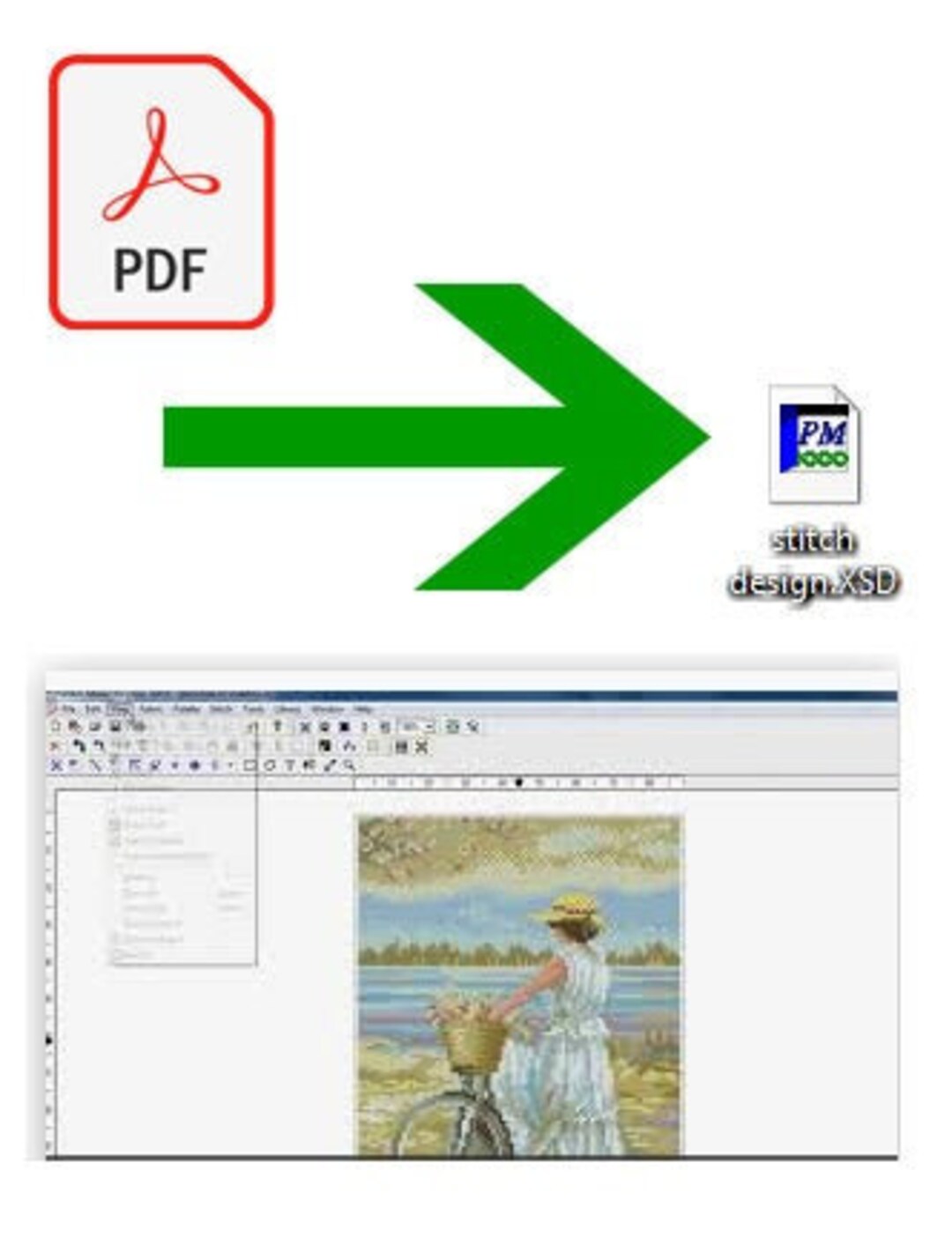PDF to XSD Conversion Cross Stitch Chart Transformation Cross Stitch ...