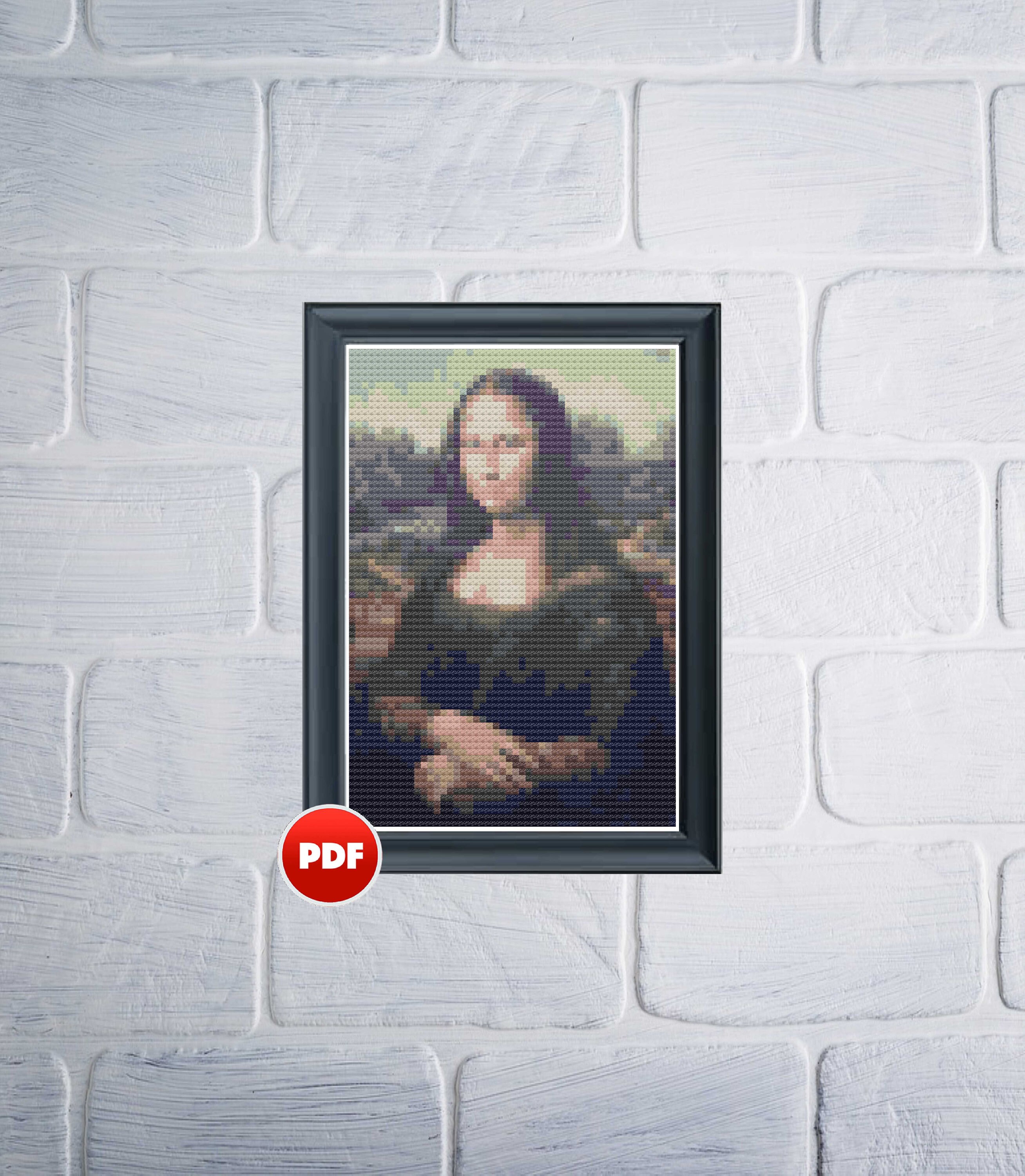 PDF Mini Mona Lisa Cross Stitch Pattern Leonardo Da Vinci Paintings ...