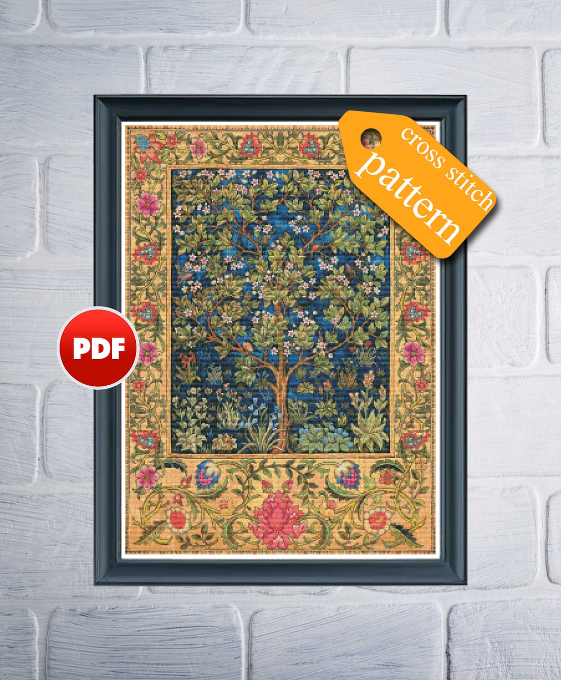 PDF Tree of Life Full Coverage Cross Stitch Pattern William | Etsy