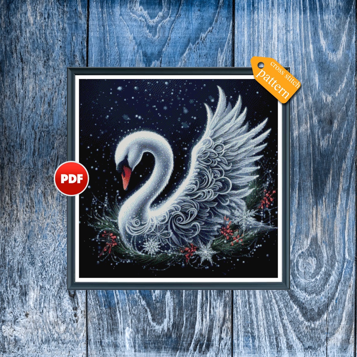 PDF Swan Cross Stitch Pattern Swans Cross Stitch Pattern Swan PDF Chart ...