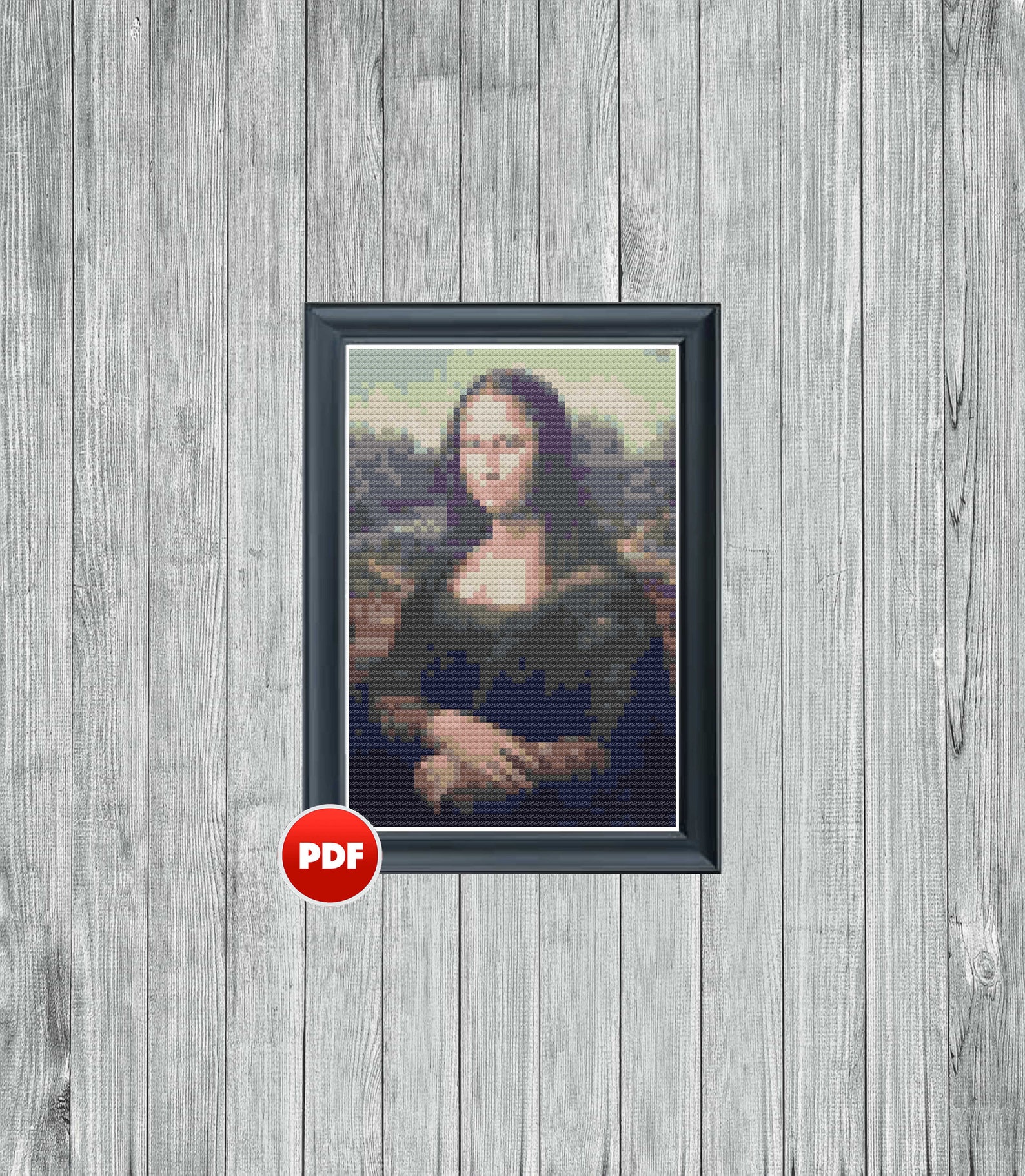 PDF Mini Mona Lisa Cross Stitch Pattern Leonardo Da Vinci Paintings ...