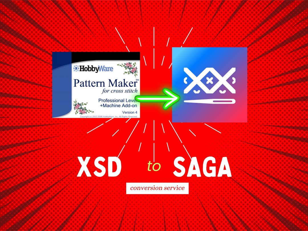 Custom PDF to XSD Cross Stitch Chart Transformation Cross Stitch Saga ...