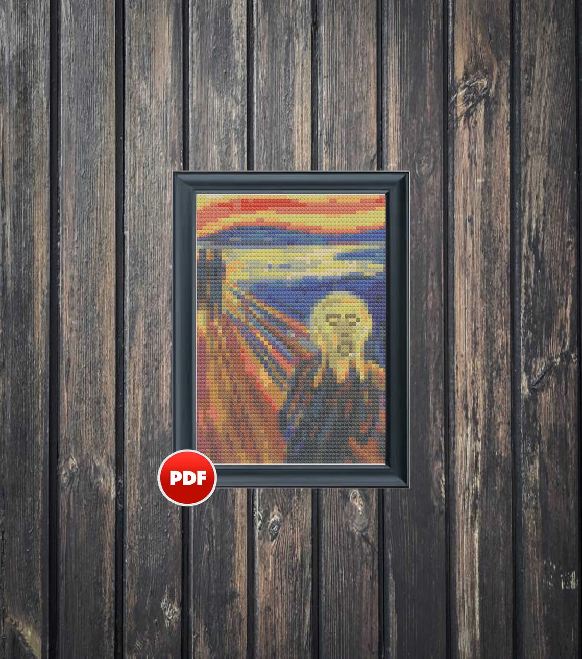 PDF Mini Scream Cross Stitch Pattern Edvard Munch Paintings - Etsy Finland