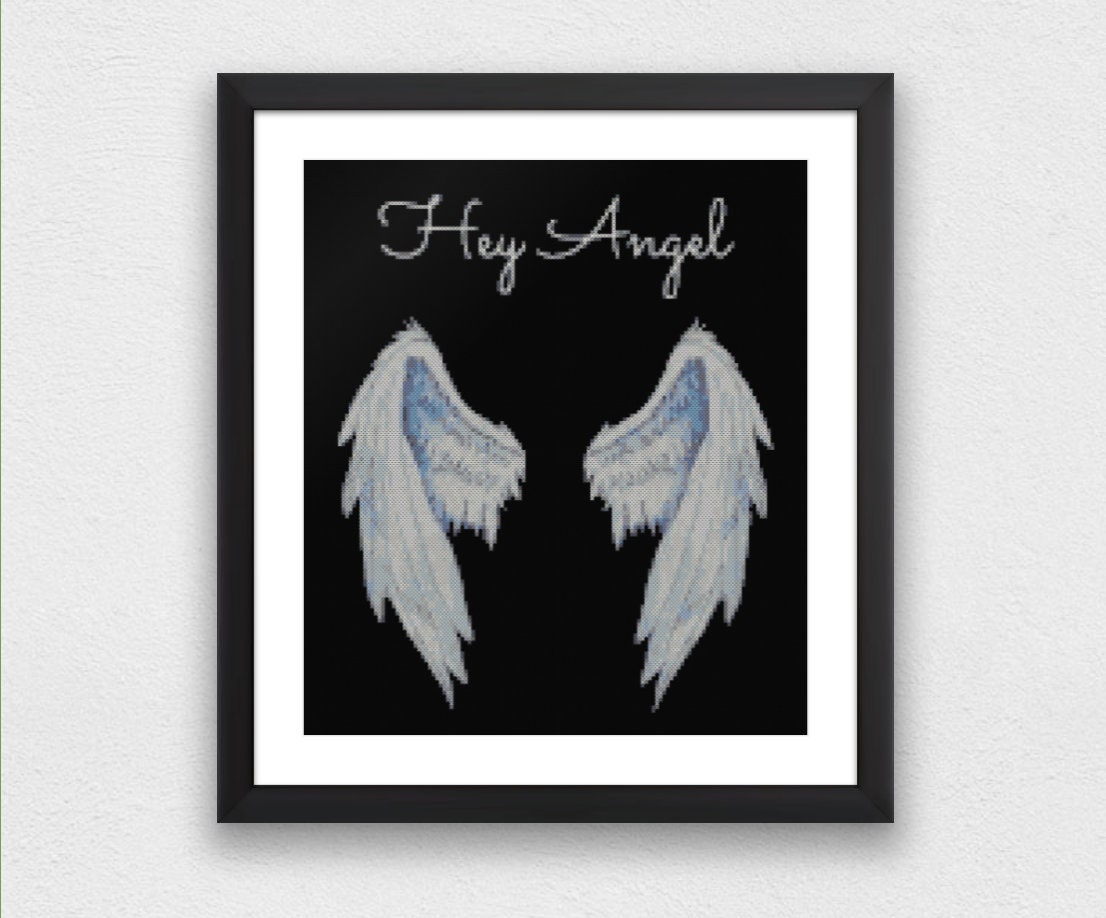 PDF Angel Wings Cross Stitch Patern Angel Cross Stitch Pattern Black ...