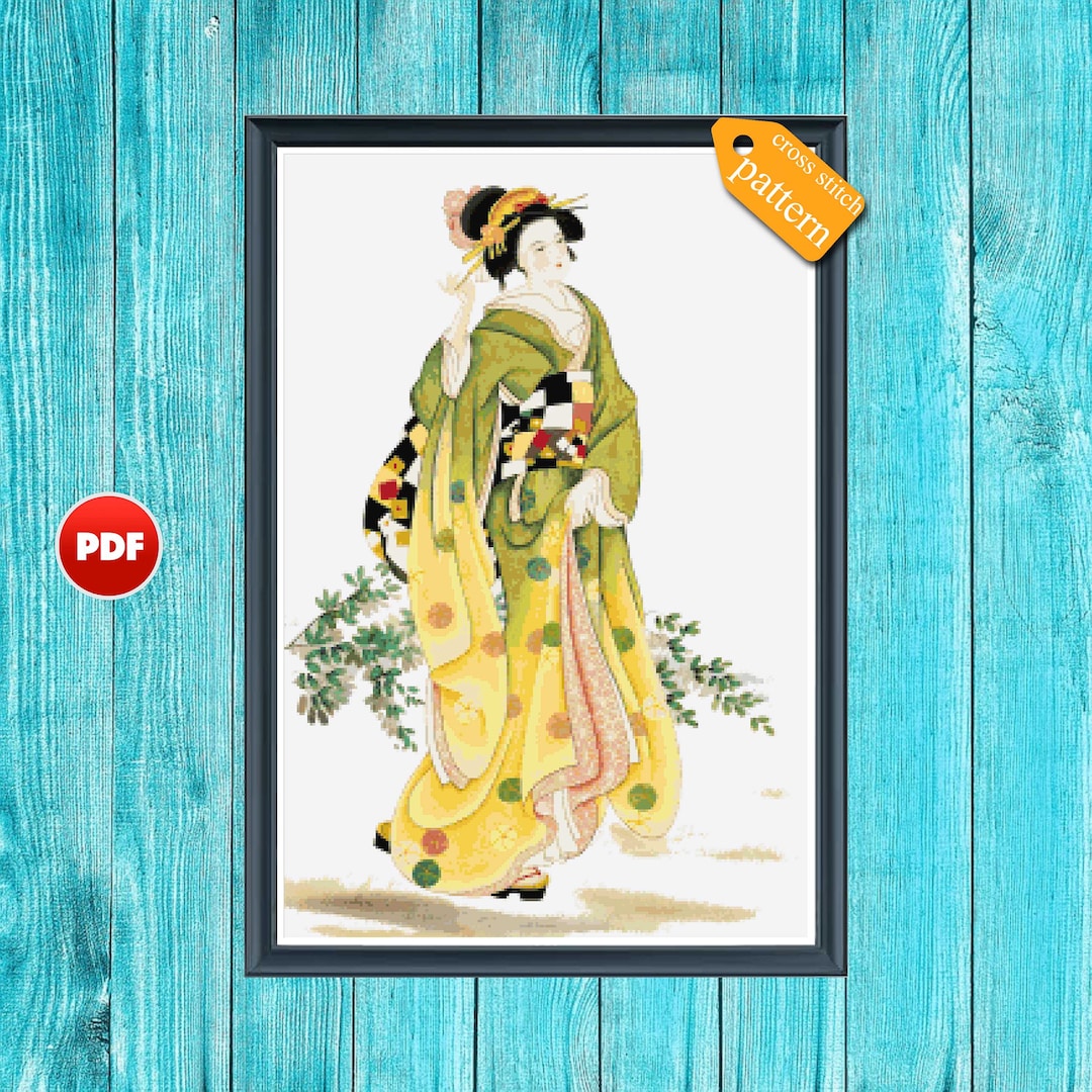 PDF Geisha Cross Stitch Pattern Asian Cross Stitch Pattern Japanese ...