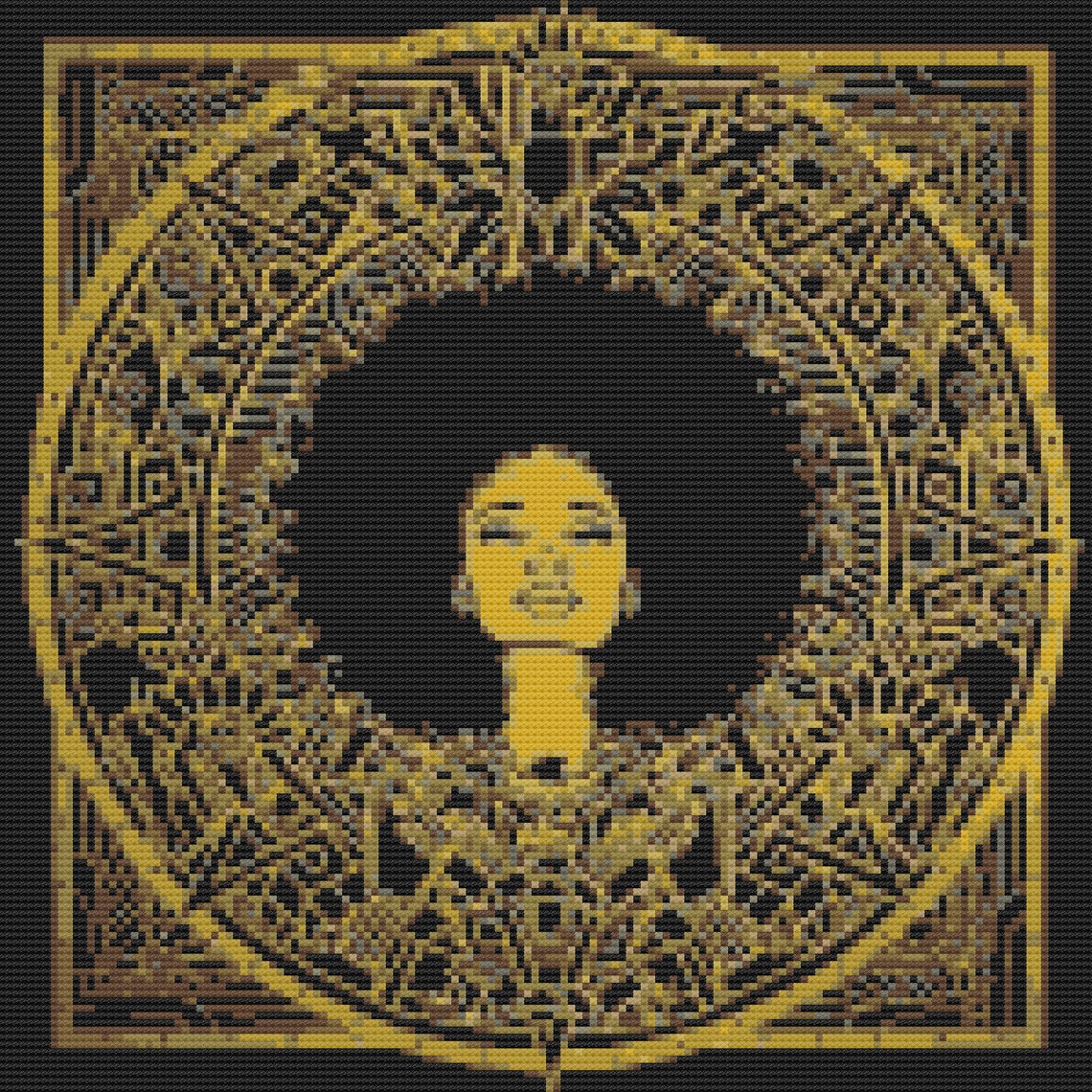 PDF Golden Sigil Cross Stitch Pattern African Woman Cross Stitch Native ...