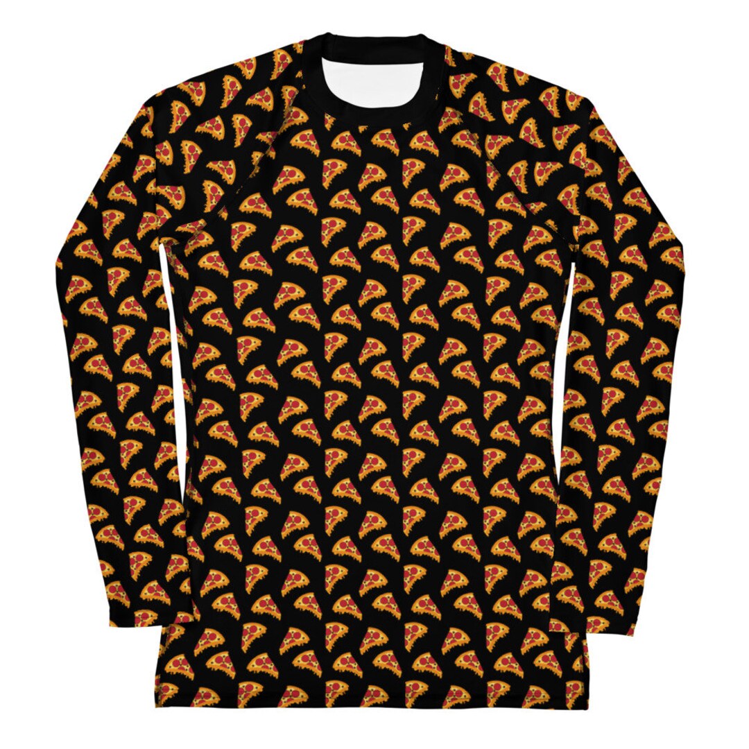 Slice Slice Baby Women's Rash Guard - Fat Cat - Pizza Rash Guard - Long ...
