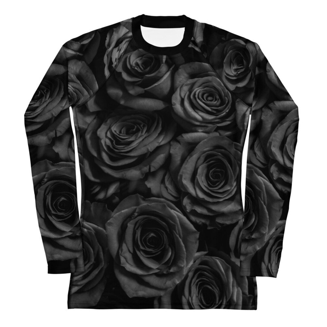 Every Rose Has Its Thorn Rash Guard - Black Roses - World Rose Day ...