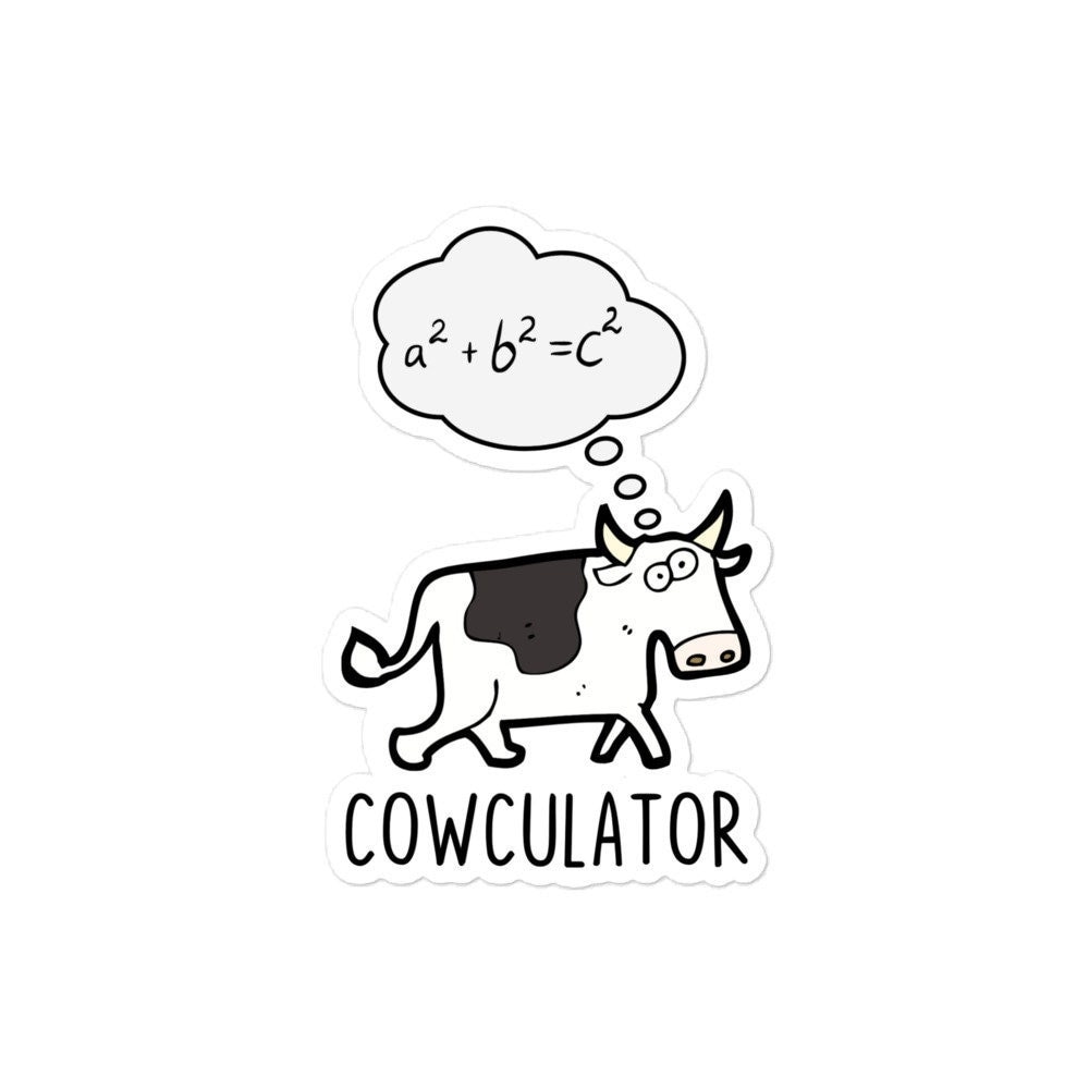 Cowculator Sticker Fat Cat Productions Cow Sticker Maths Sticker Farm ...