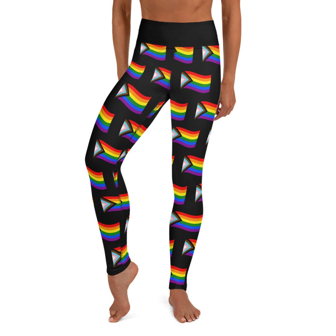 Progress Pride Flag Leggings - Rainbow Leggings - LGBTQI+ Leggings ...