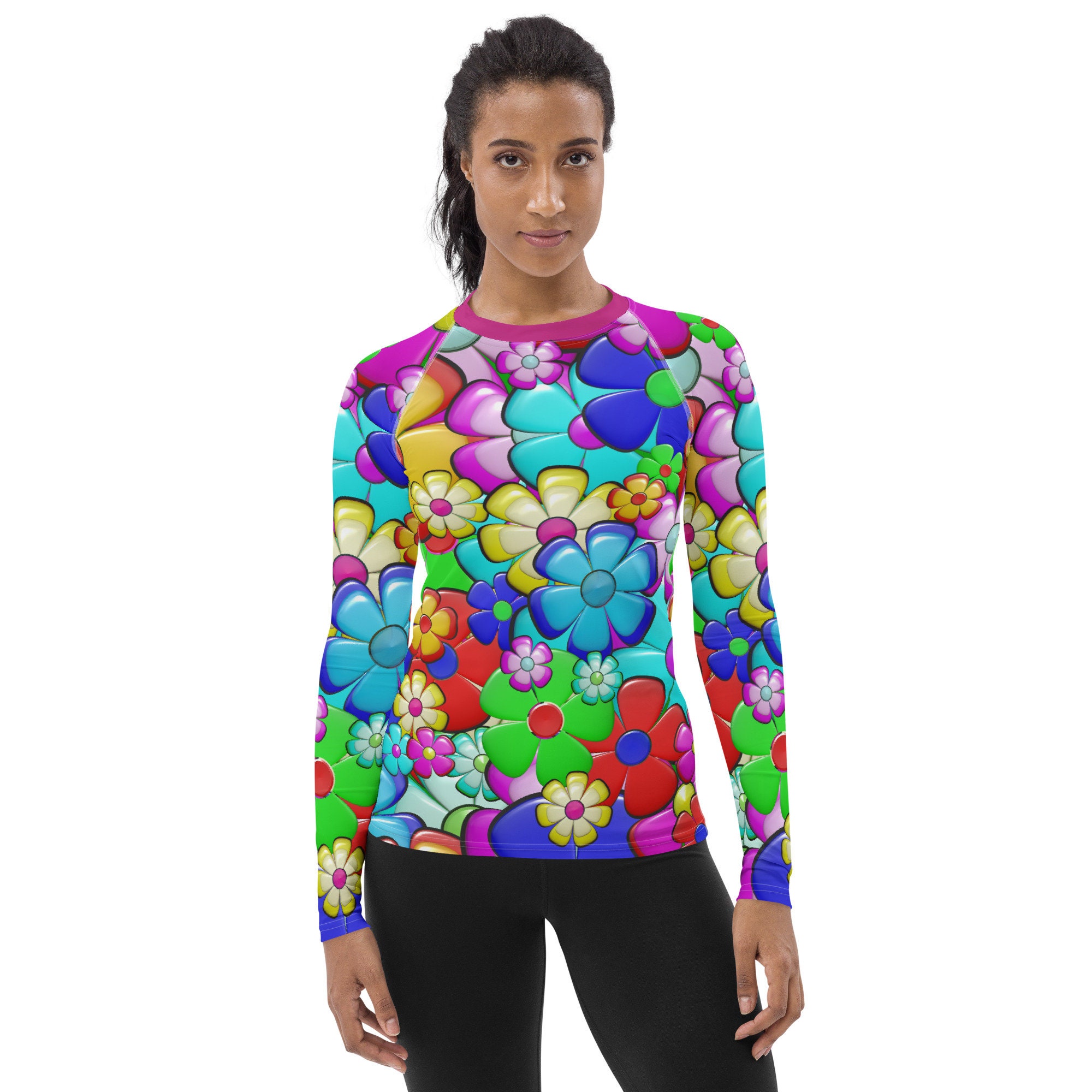 Flower Power Rash Guard Floral Rash Guard Groovy 70's - Etsy