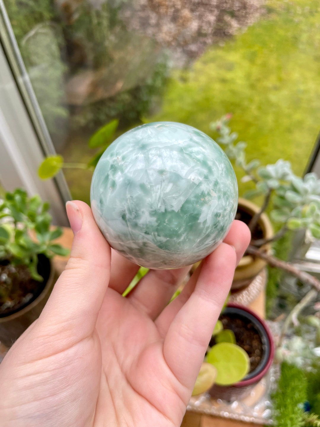 Green Alabaster Sphere - Etsy