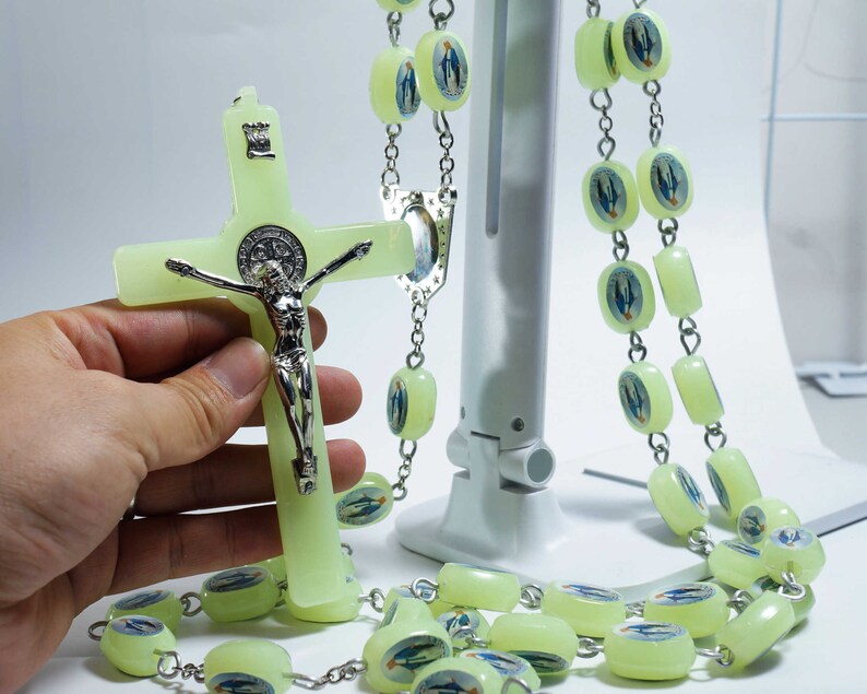 Large Wall Hanging Rosary Glowing at Darkoversize Prayer - Etsy