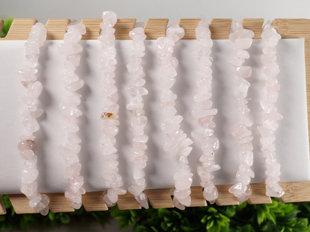 Rose Quartz Bulk Crystal Chips Bracelets Pink Quartz - Etsy
