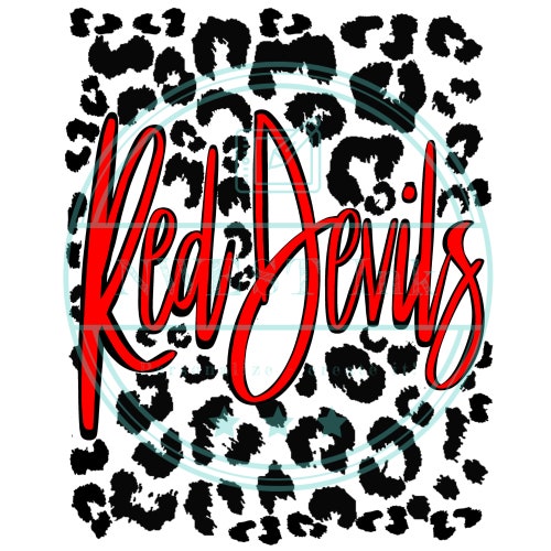 Red Devils PNG Patchwork Doodle Letters Digital Download | Etsy
