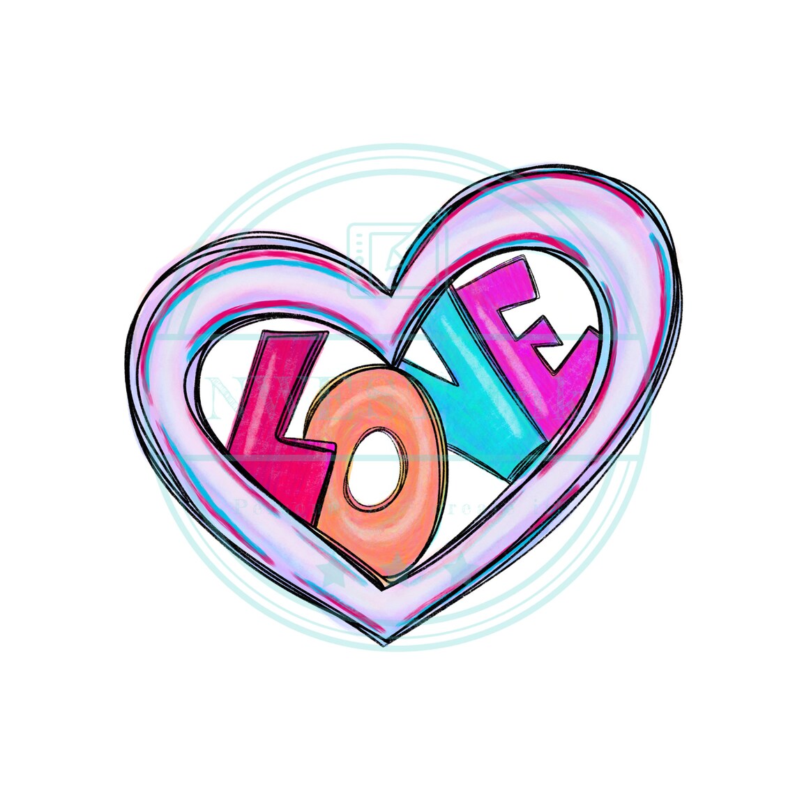 Valentine Day Love Heart Clipart Png Sublimation Designs | Etsy