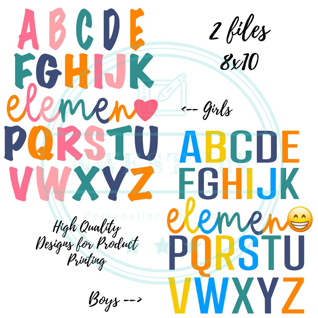 Alphabet School Clipart Png Files For, Digital Download, Instant ...