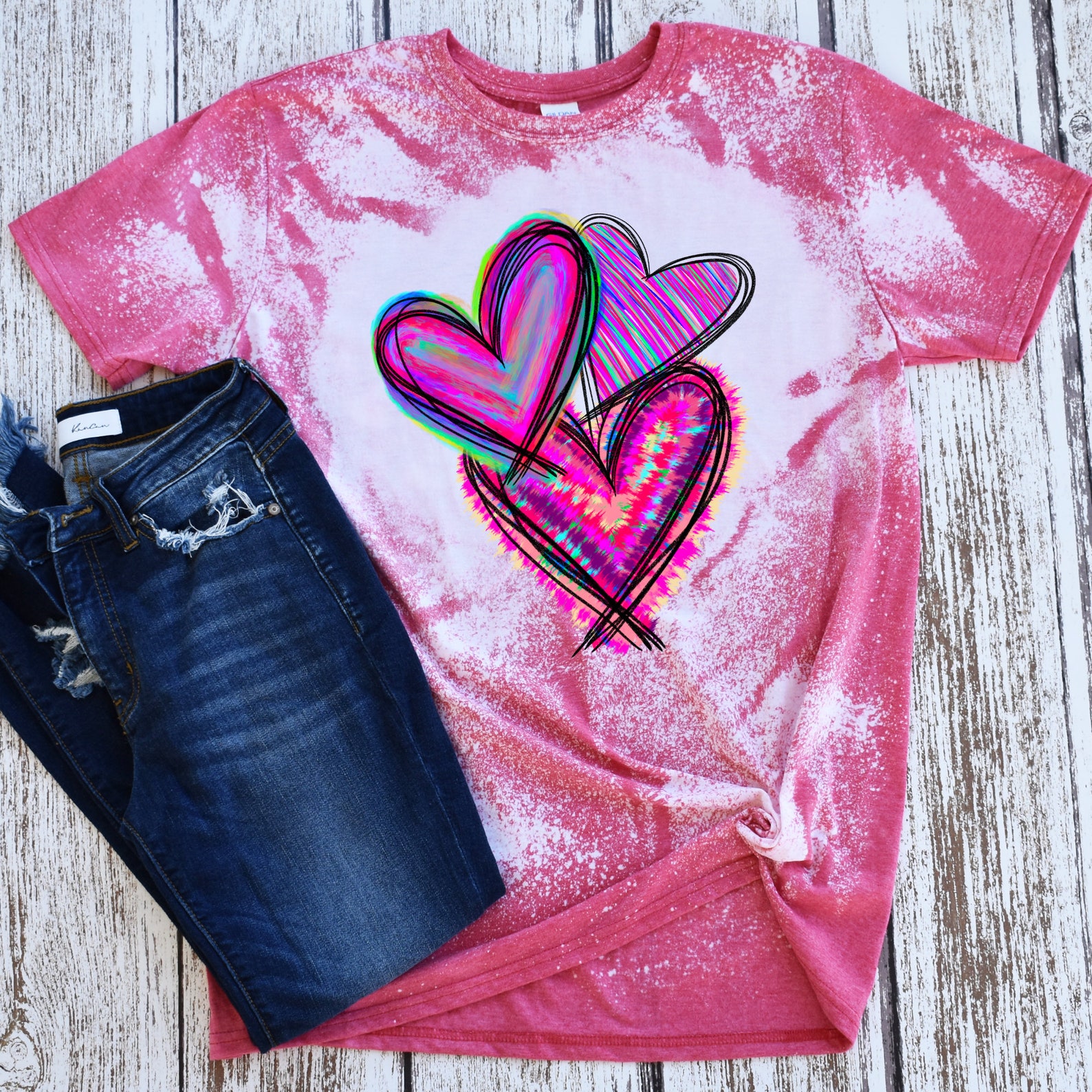 Valentine Clipart Png Tie-dye Love Heart Clipart - Etsy