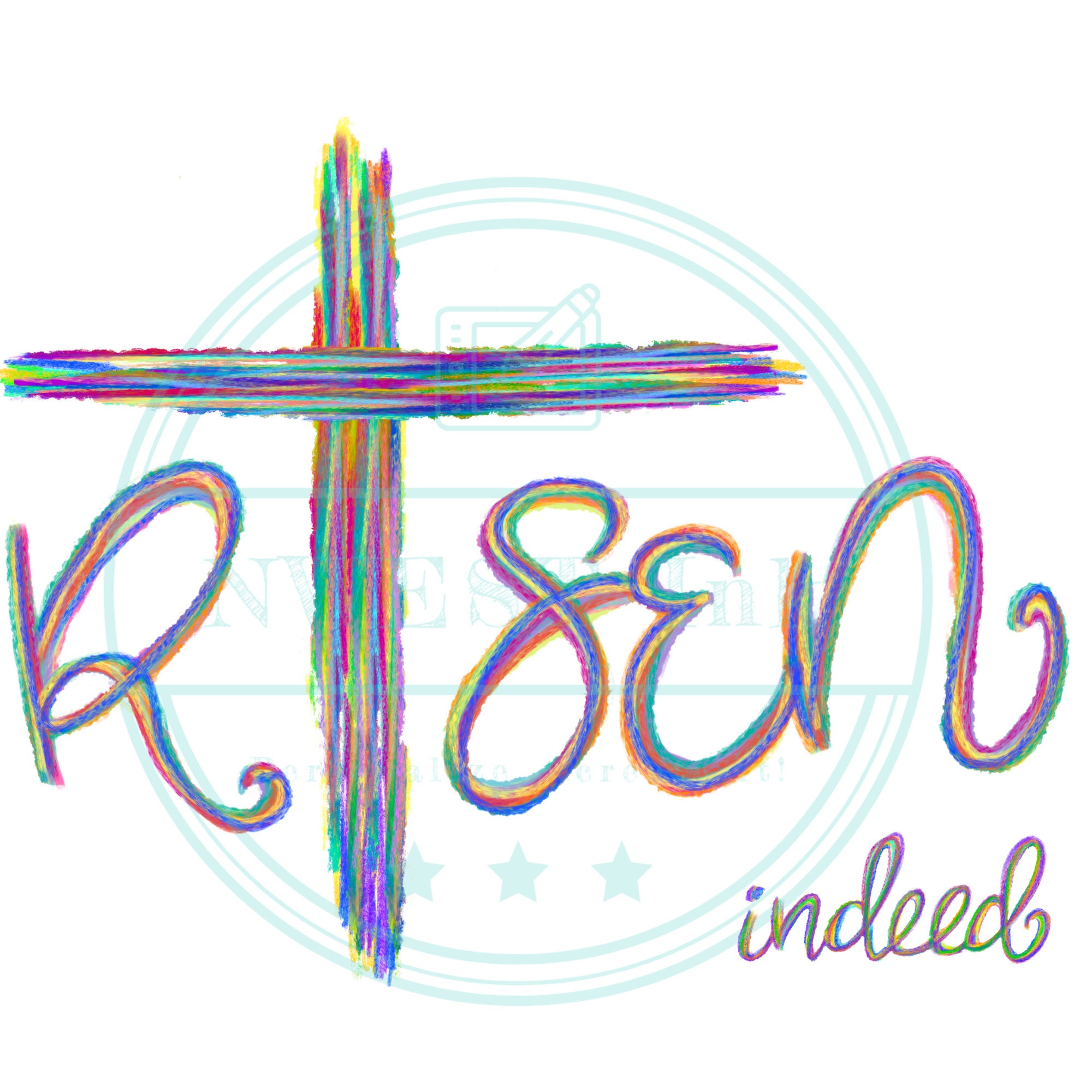 Easter Clipart He is Risen Indeed Png Files for Tshirts | Etsy
