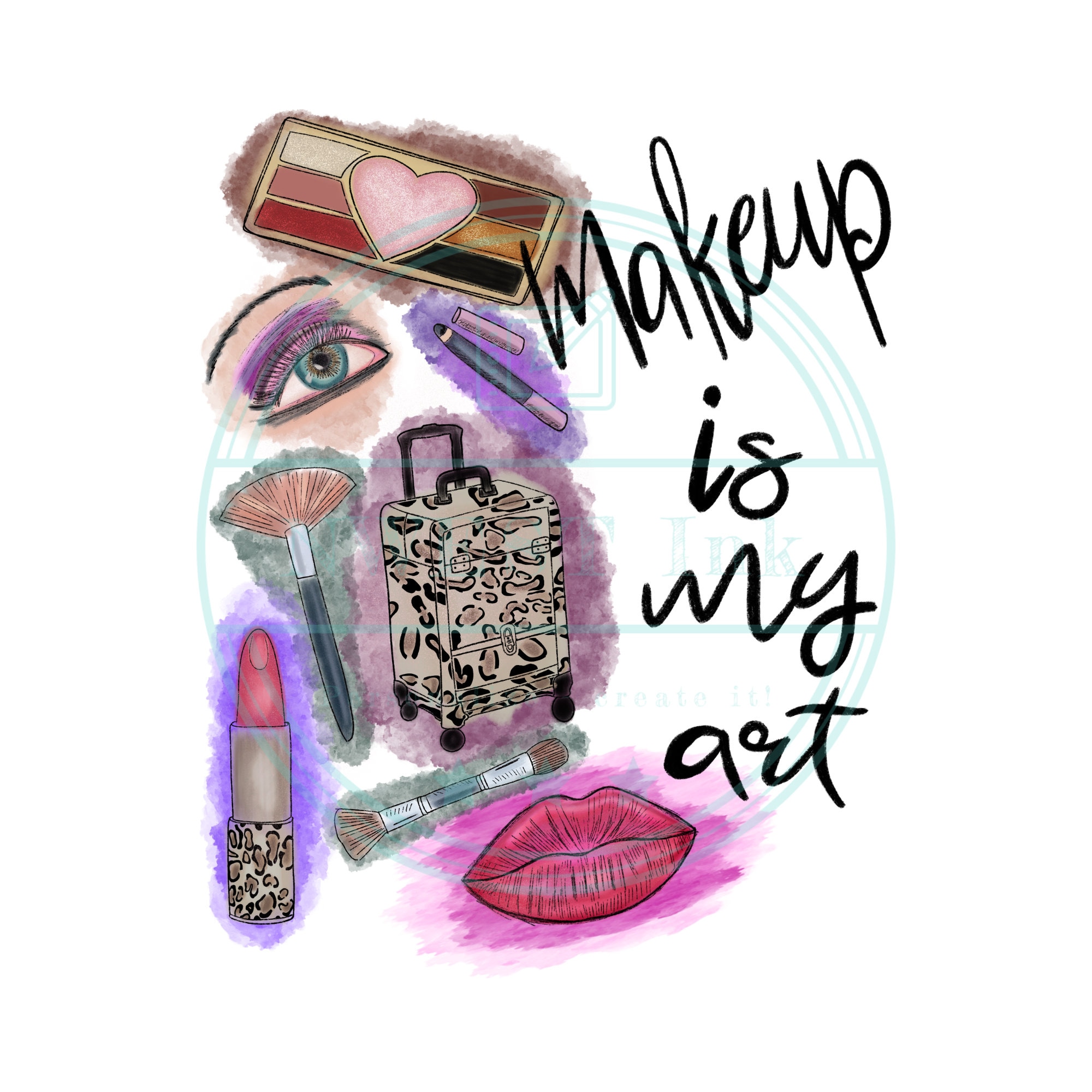 Fashion Makeup Artist Sublimation Designs Downloads Png Lips | Etsy