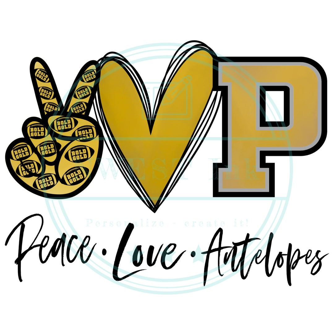Antelopes Football Png, Post Texas Clipart, Peace Love, Digital ...