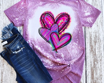 Watercolor Heart Clipart, Valentine Heart, Tie-dye, Sublimation Designs ...