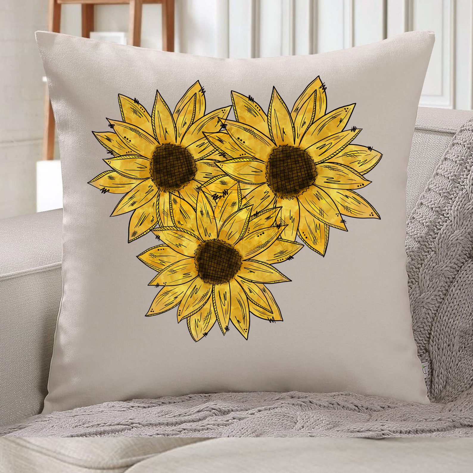 Sunflower Clipart 3 Sunflower Png Watercolor Painting Hand - Etsy