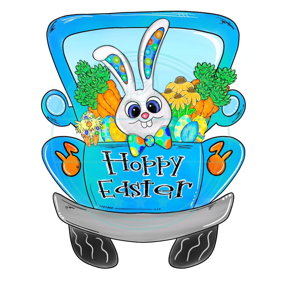 Easter Clipart Png Truck, Bunny, Eggs, Carrots, Happy Easter ...