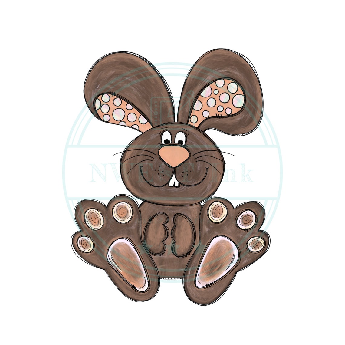 Cute Chocolate Easter Bunny Clipart Png Sublimation Designs | Etsy