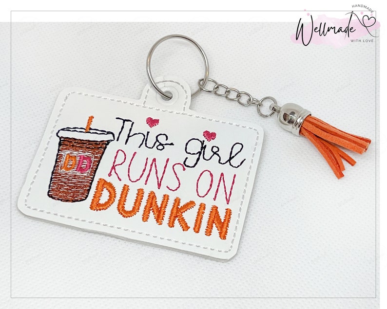 This Girl Runs on Dunkin Keychain I Mom Keychain I Coffee Keychain I ...
