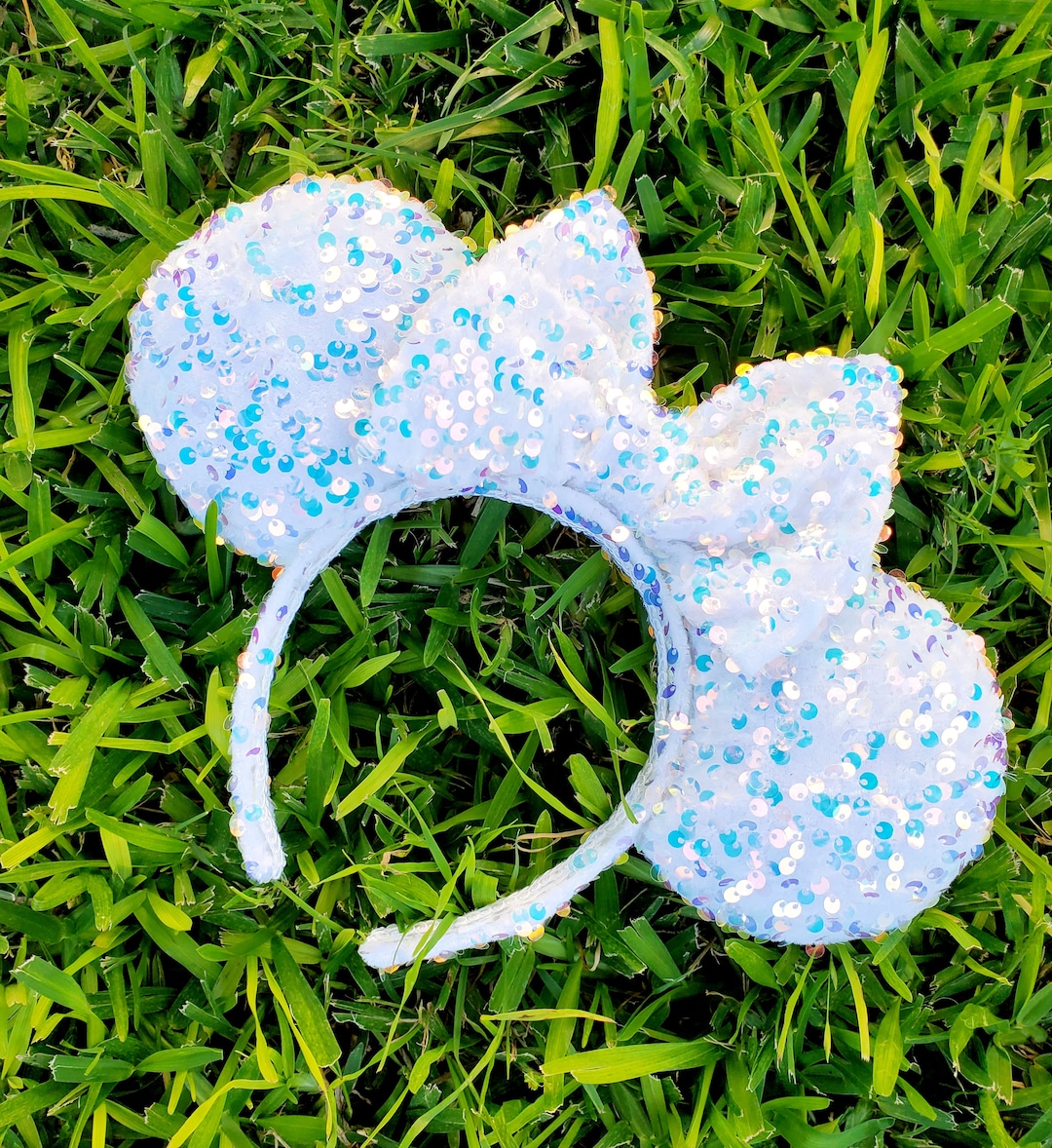 White Iridescent Minnie Ears, - Etsy