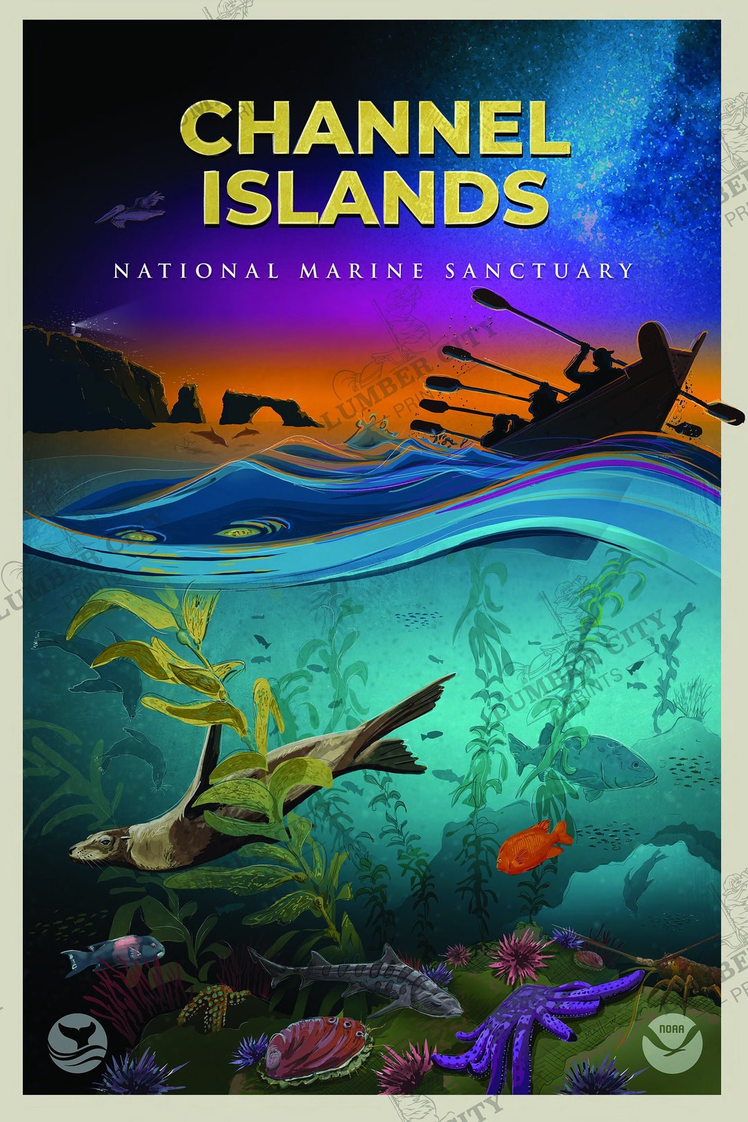 Channel Islands NOAA Poster National Marine Sanctuary System Oceanic ...