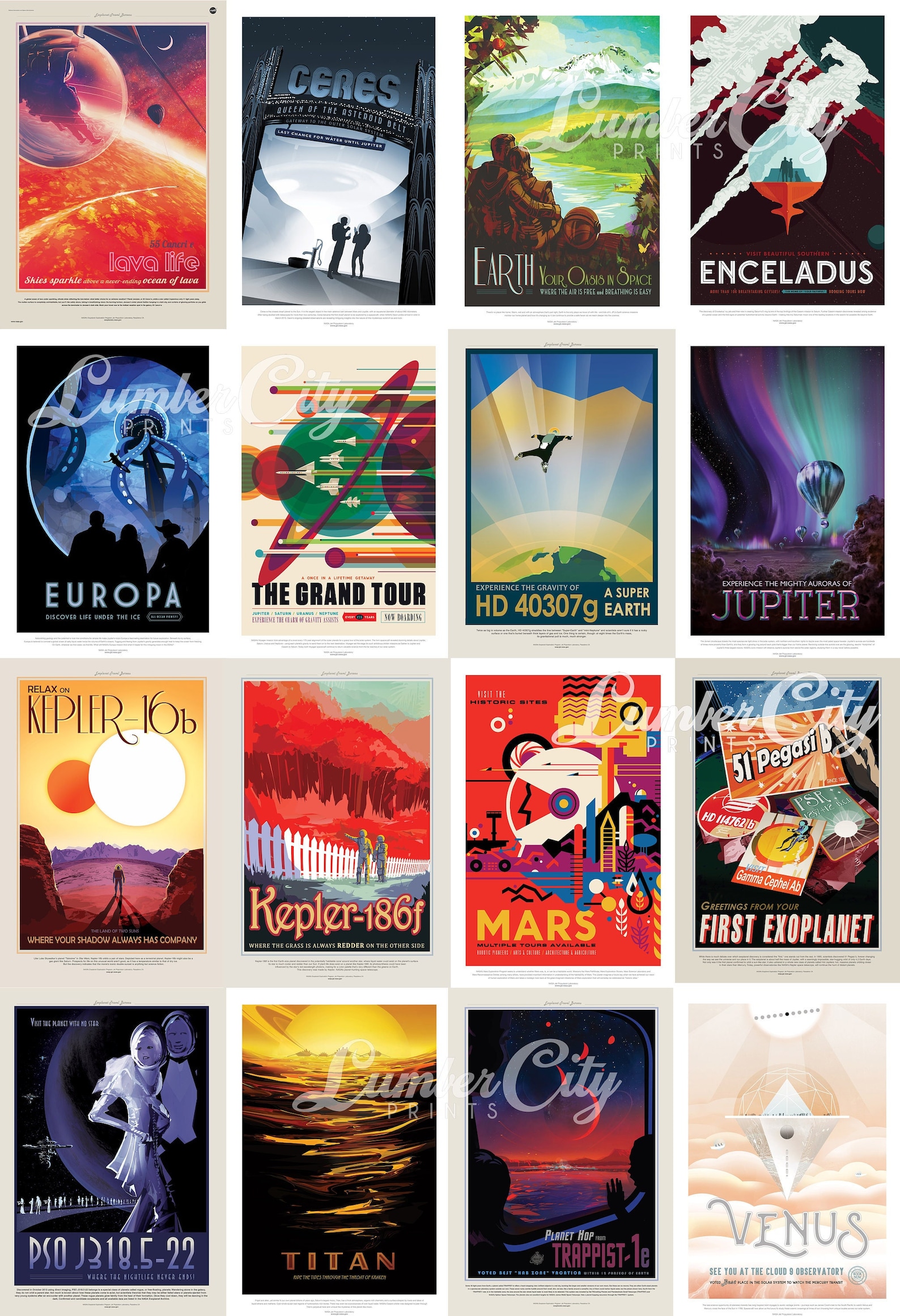 Titan: NASA Poster Space Tourism Exoplanet Poster Series Space Travel ...