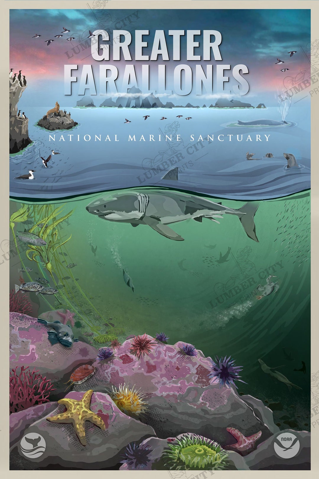 Greater Farallones NOAA Poster National Marine Sanctuary System Oceanic ...