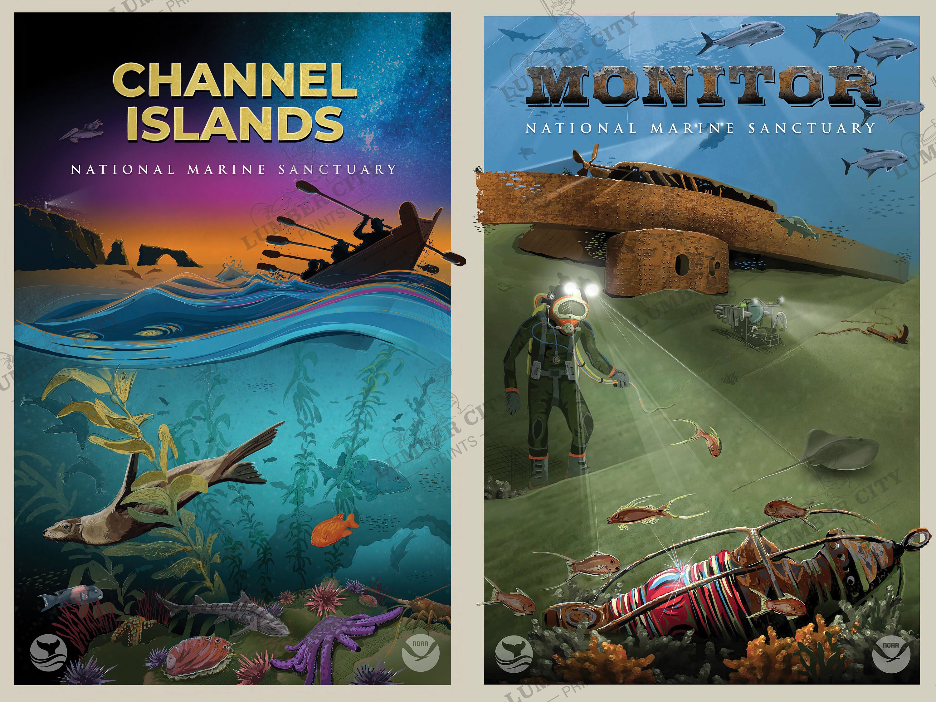 NOAA Posters: National Marine Sanctuary System Posters Oceanic Print ...