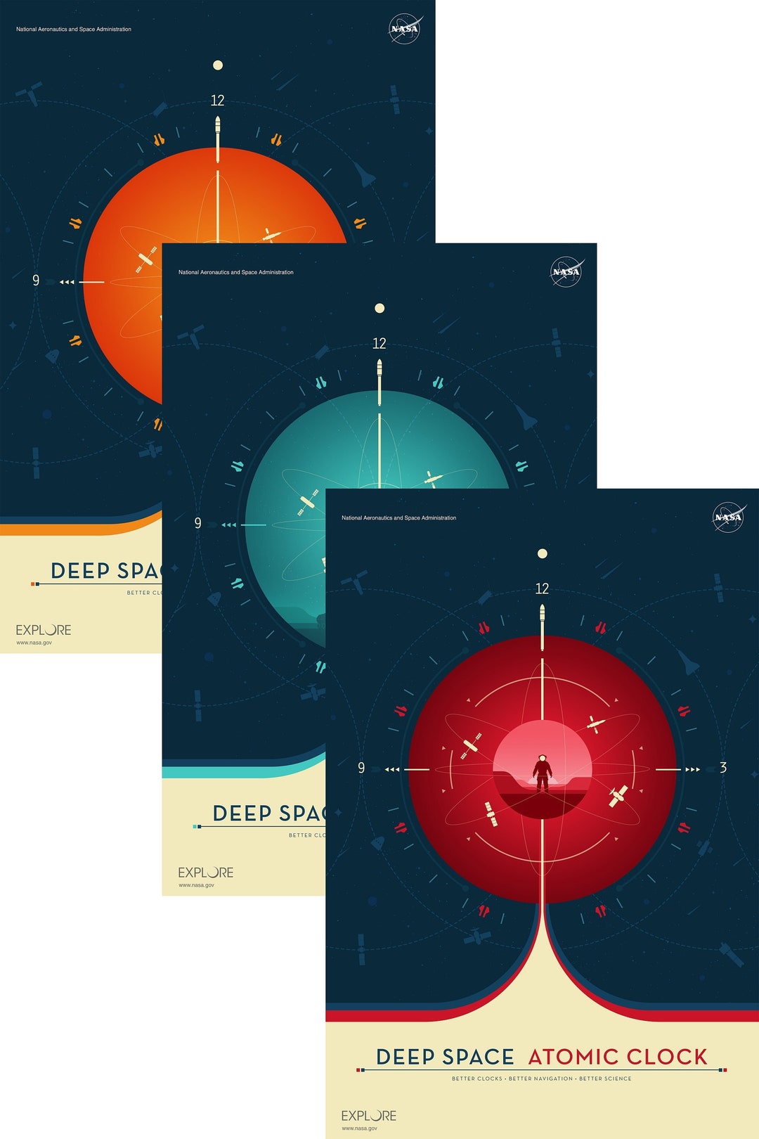 NASA Posters: Atomic Clock Series Explore Deep Space Better Clocks ...