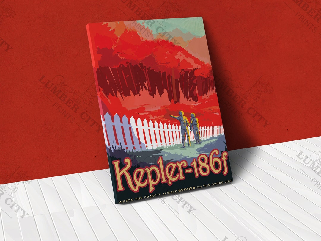 Kepler 186f: NASA Canvas Space Tourism Exoplanet Poster Series Space ...