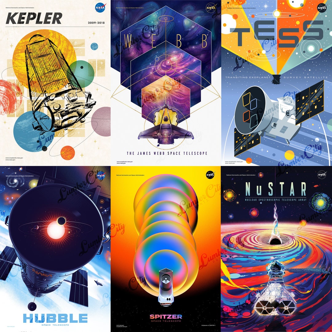 NASA Posters: Space Telescope Poster Series Full Set 6 Prints 13" X 19 ...