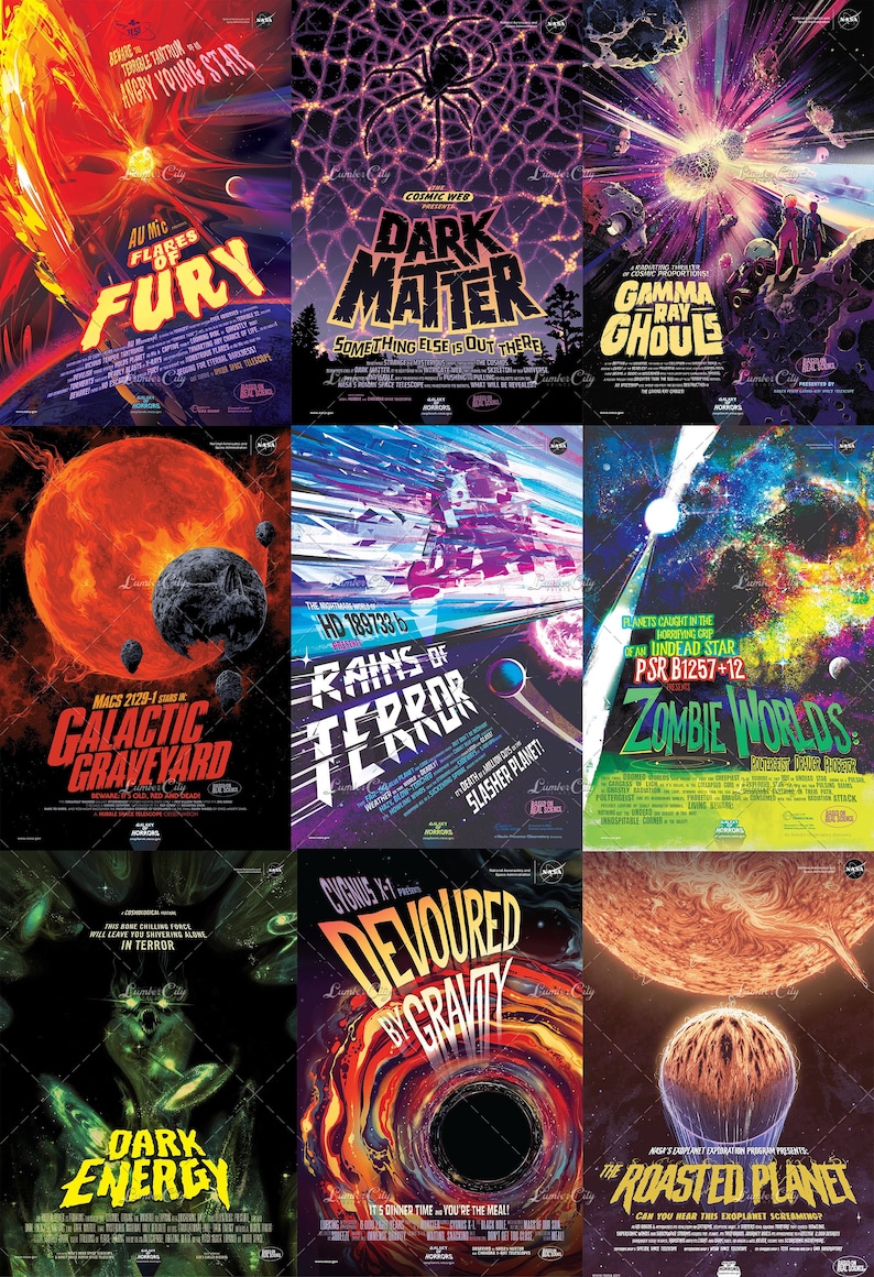 NASA Galaxy of Horrors Posters Full Set 9 Prints 13" X 19" - Etsy