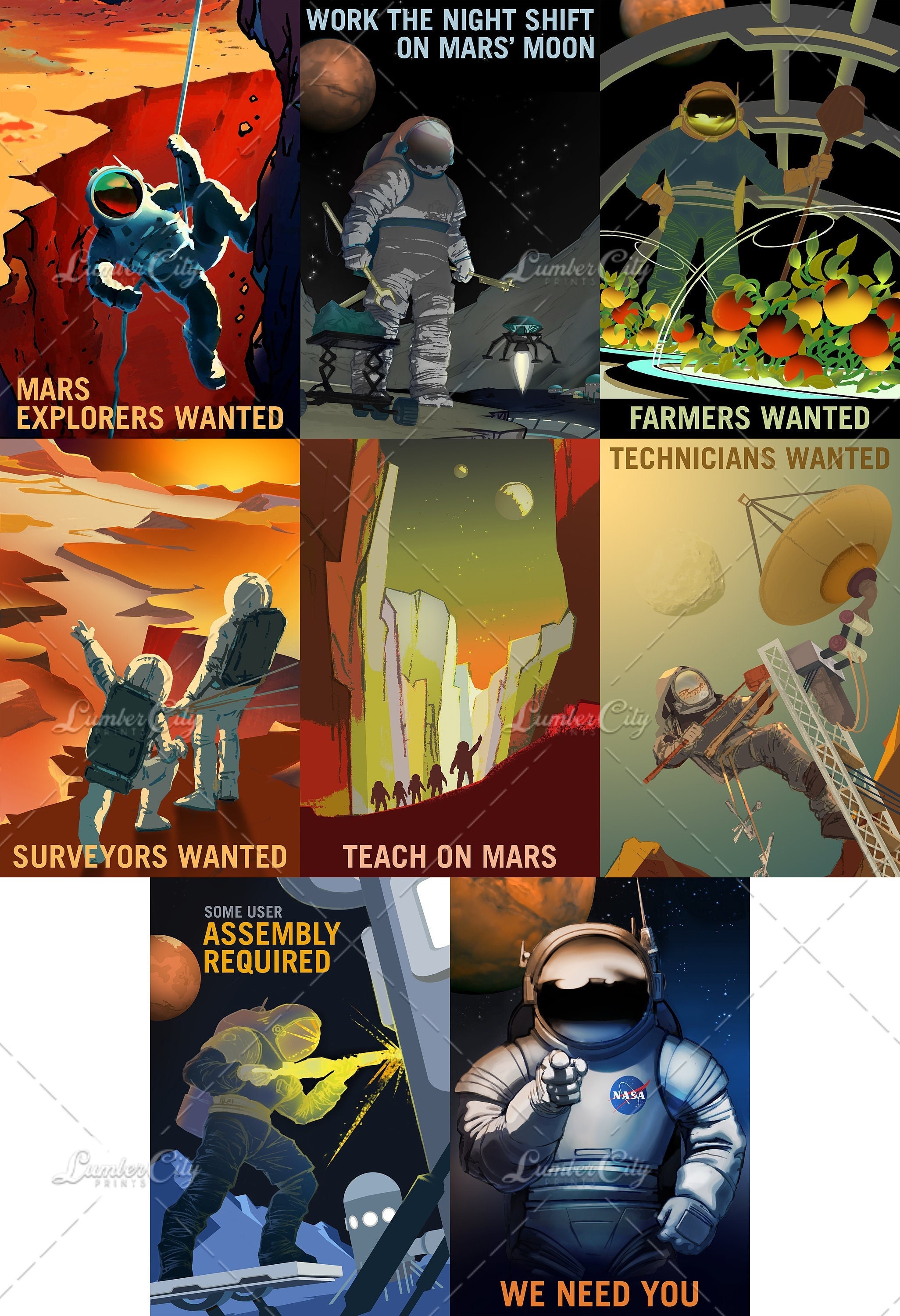 NASA Posters: Mars Explorer Series JPL Exoplanet Space Travel - Etsy